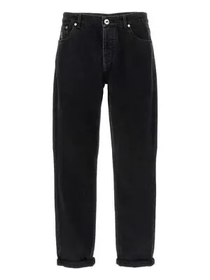 Brunello Cucinelli Logo Patch Jeans - Black