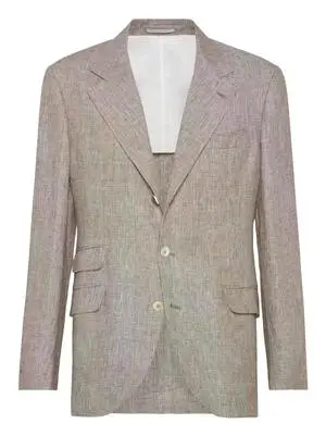 Brunello Cucinelli Check-pattern Blazer - Brown