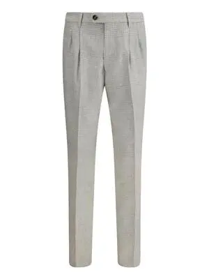 Brunello Cucinelli Check Pattern Tailored Trousers - Grey