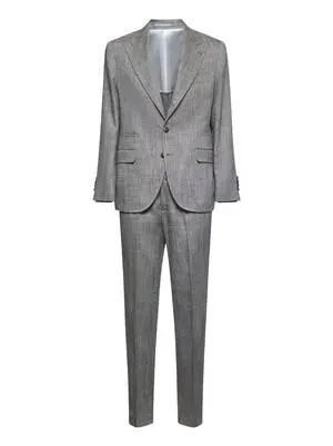 Brunello Cucinelli Peaked-lapel Single-breasted Suit - Grey