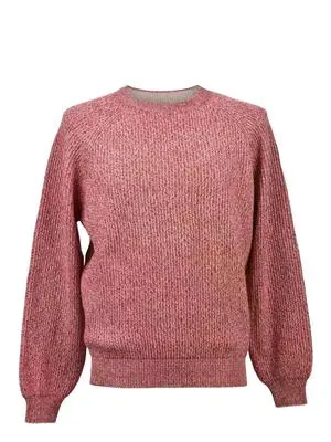 Brunello Cucinelli Ribbed Knit Raglan Sleeve Sweater - Red