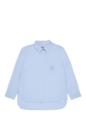 MAXCO. Max&co. Embroidered Cotton Shirt With Classic Collar - Light Blue