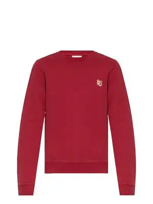 Maison Kitsuné Crewneck Sweatshirt With Fox Head Patch - Red