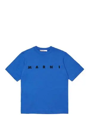 Marni Logo-print Cotton T-shirt - Blue