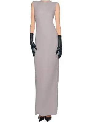 Norma Kamali Sleeveless Maxi Dress With Back Slit - Grey