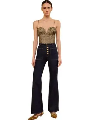 ULLA JOHNSON Ulla Johnson Stretch Lou Kick Flare Jean In Tigris