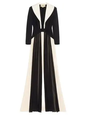 Valentino Garavani Long Sleeve Maxi Dress With Draped Paneling - Black