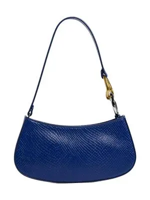 Staud Ollie Croc-embossed Leather Shoulder Bag - Cobalt