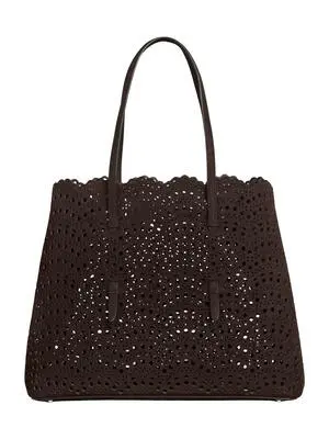 Alaïa Leather Mina Tote Bag With Perforated Detailing - Brown