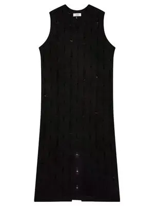 STUDIO TOMBOY Distressed Knit Sleeveless Dress - Black