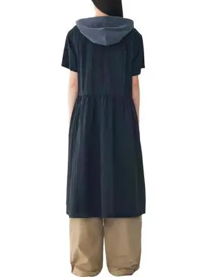 STUDIO TOMBOY Dark Navy Pintuck Chest Pocket Dress - Blue