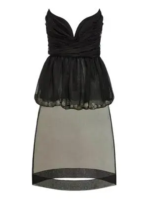 CONTESSA MILLS Mary Strapless Peplum Top - Black