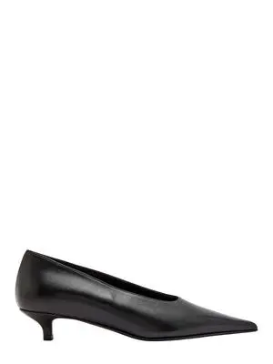 TOTEME Leather Pointed Toe Pumps - Black