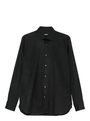 Zegna Long-sleeve Button-down Shirt - Black