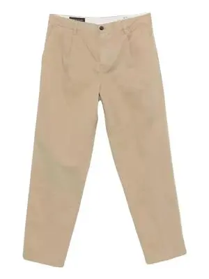 WHITE SAND Pleated Cotton Trousers - Neutrals