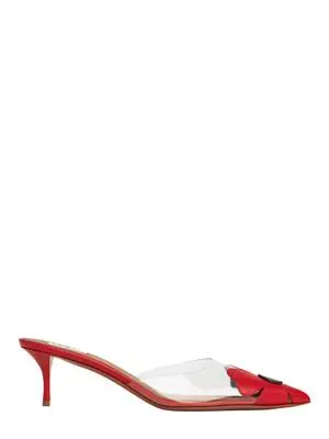 Alaïa Leather Bloom Mules 55 - Red
