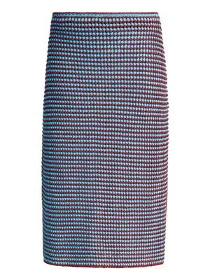 Alaïa Crochet Midi Skirt - Burgundy