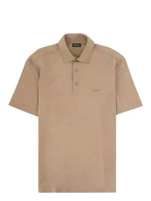 Zegna Logo-embroidered Short-sleeve Polo Shirt - Neutrals