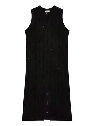 STUDIO TOMBOY Distressed Knit Sleeveless Dress - Black