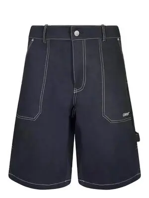 CARRER Contrast Stitch Carpenter Shorts - Blue