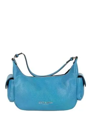 ERMANNO FIRENZE Grained Leather Shoulder Bag - Blue