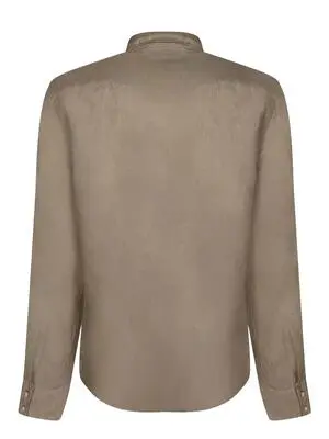 DELL'OGLIO Western-yoke Flap-pocket Shirt - Neutrals