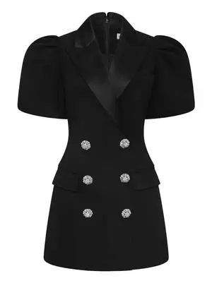 Rebecca Vallance Crystal-embellished Puff-sleeve Mini Dress - Black