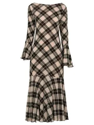 Carmen Says Geometric Print Midi Dress With Flared Cuffs - Black