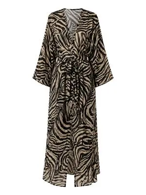 NUVV COLLECTION Nuvv Collection Zebra Print Resort Kaftan Dress