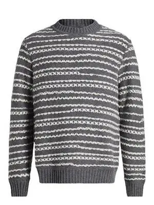DANIELE FIESOLI Daniels Fiesoli Striped Merino Wool, Polyamide, And Cashmere Crewneck Sweater - Grey