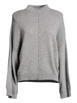 VICOLO Turtleneck Pullover With Viscose, Polyamide, Wool, And Cashmere Blend - Grey