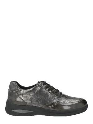 STONEFLY Leather And Textile Low-top Sneakers With Stud Embellishments - Charcoal