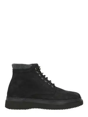 BALDININI Suede And Flannel Lace-up Ankle Boots - Black