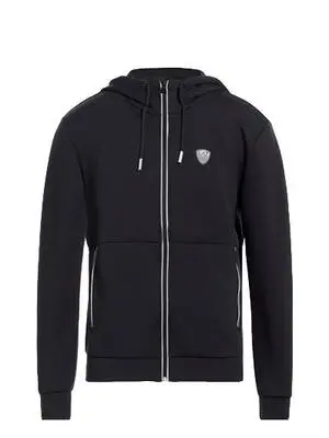 EA7 Polyester, Viscose, Elastane Hooded Zip-up Sweatshirt - Blue