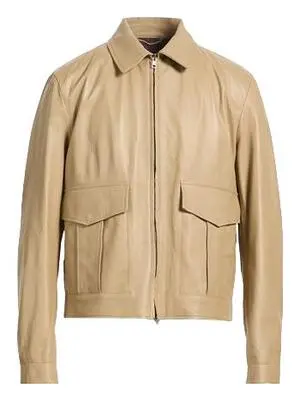Montedoro Lambskin Leather Jacket - Beige