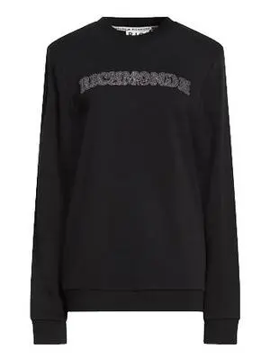 RICHMOND X Cotton And Polyester Sweatshirt With Crystal Appliqu - Black