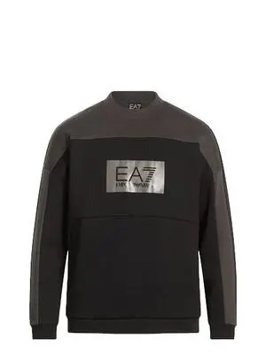 EA7 Cotton & Polyester Crewneck Sweatshirt - Black