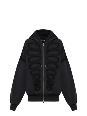 AVAVAV Full-zip Hoodie With Textured Stitching Detail - Black