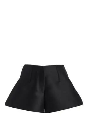 Brandon Maxwell Brandon Maxwell Bell-Shaped Wool-Silk Mini Shorts Black