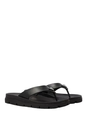 Prada Thong Sandals With Round Open Toe - Black