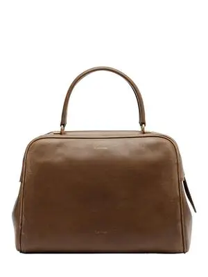 Calvin Klein America Medium Leather Bowling Bag - Brown
