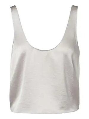 LESET Barb Satin Tank Top - Grey