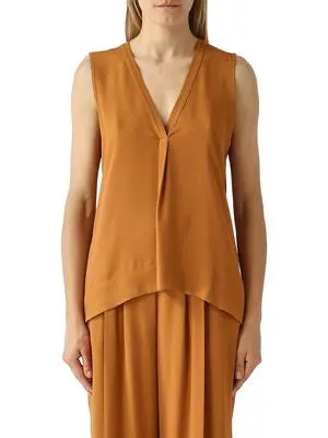 Malìparmi Sleeveless V-neck Top - Amber