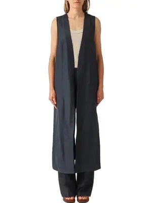 Liviana Conti Long Sleeveless Vest - Navy