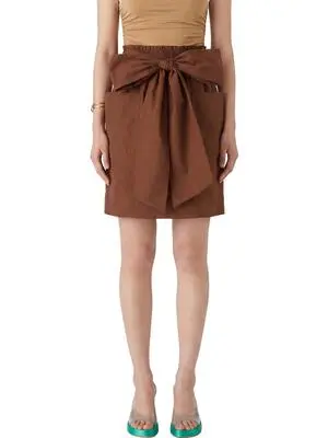 Chloé Cotton Pencil Mini Skirt - Brown