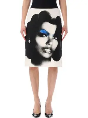Versace Printed Skirt - White