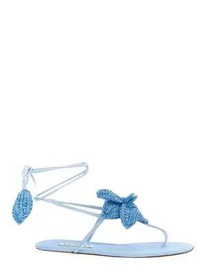 AQUAZZURA Raffia Embellished Heeled Sandals - Blue
