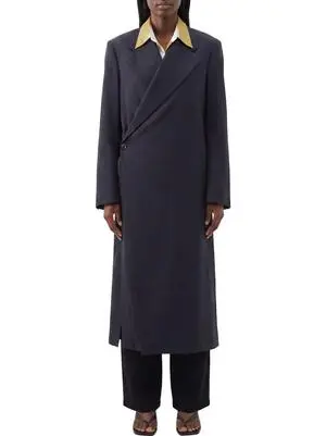 LEMAIRE Long Jacket With Classic Collar - Blue