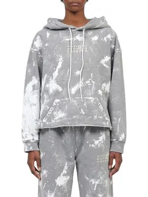 MAISON MARGIELA Tie-dye Hoodie With Numeric Logo - Grey