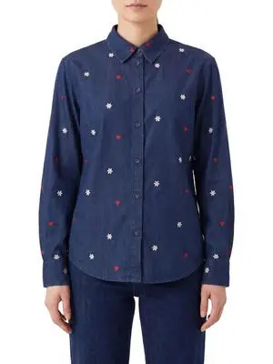 MC2 SAINT BARTH Embroidered Cotton Shirt - Multicolor